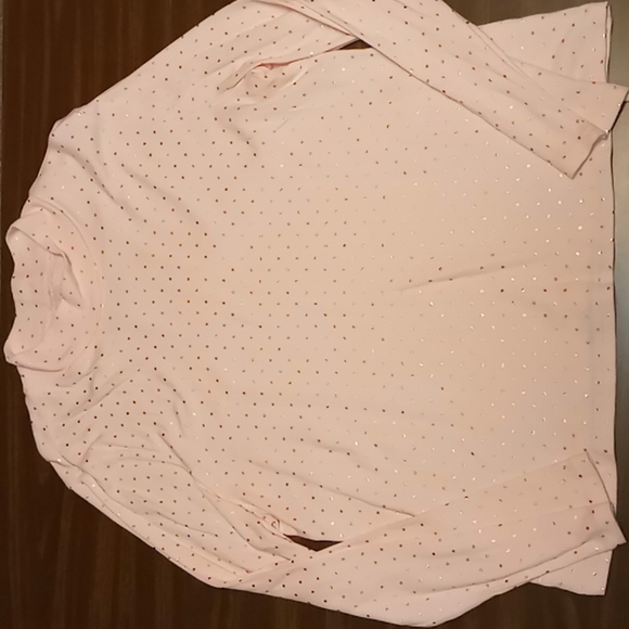 Studio Works | Tops | Studio Works Light Pink And Gold Dot Turtle Neck ...